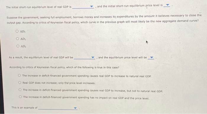Solved On the following graph, AD1 represents the initial | Chegg.com