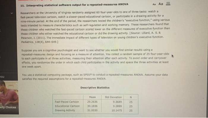 Solved 11 Interpreting Statistical Software Output For A 5573