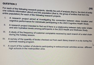 Solved QUESTION 2For each of the following research | Chegg.com