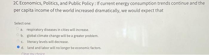 Solved 2C Economics, Politics, and Public Policy : If | Chegg.com