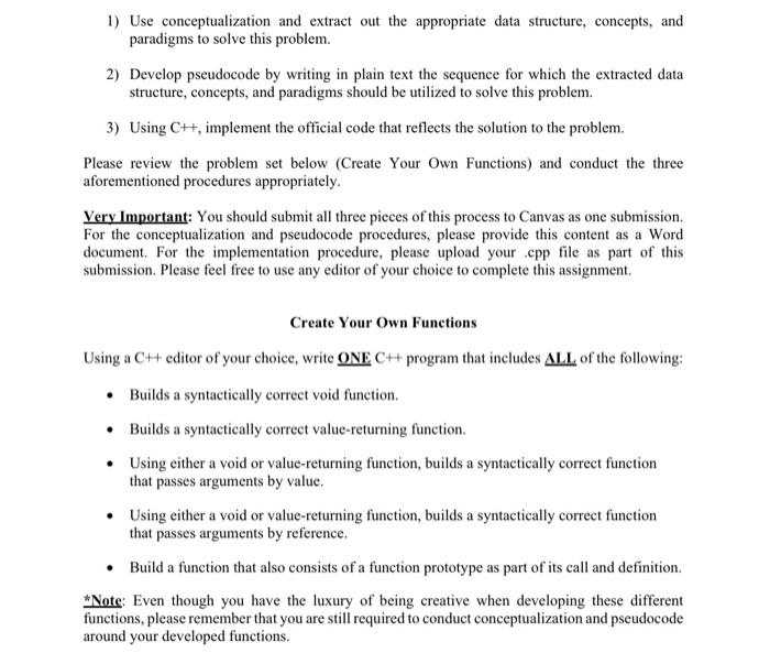 Solved 1) Use conceptualization and extract out the | Chegg.com