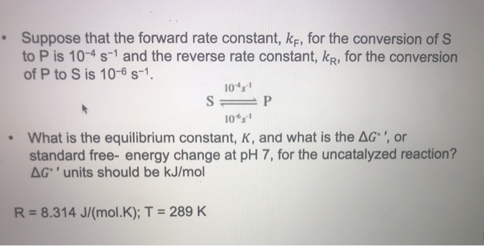 Solved Suppose that the forward rate constant, kf, for the | Chegg.com