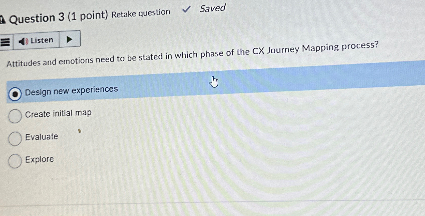Solved Question 3 (1 point) Retake questionSavedAttitudes | Chegg.com Solved Question 3 (1 point) Retake questionSavedAttitudes | Chegg.com