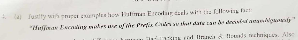 Solved (a) Justify with proper examples how Huffman Encoding | Chegg.com