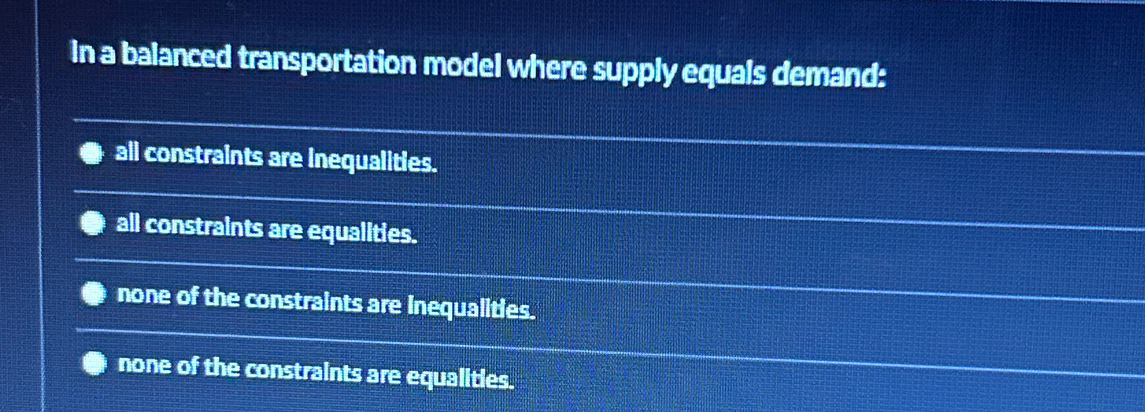 Solved In a balanced transportation model where supply | Chegg.com