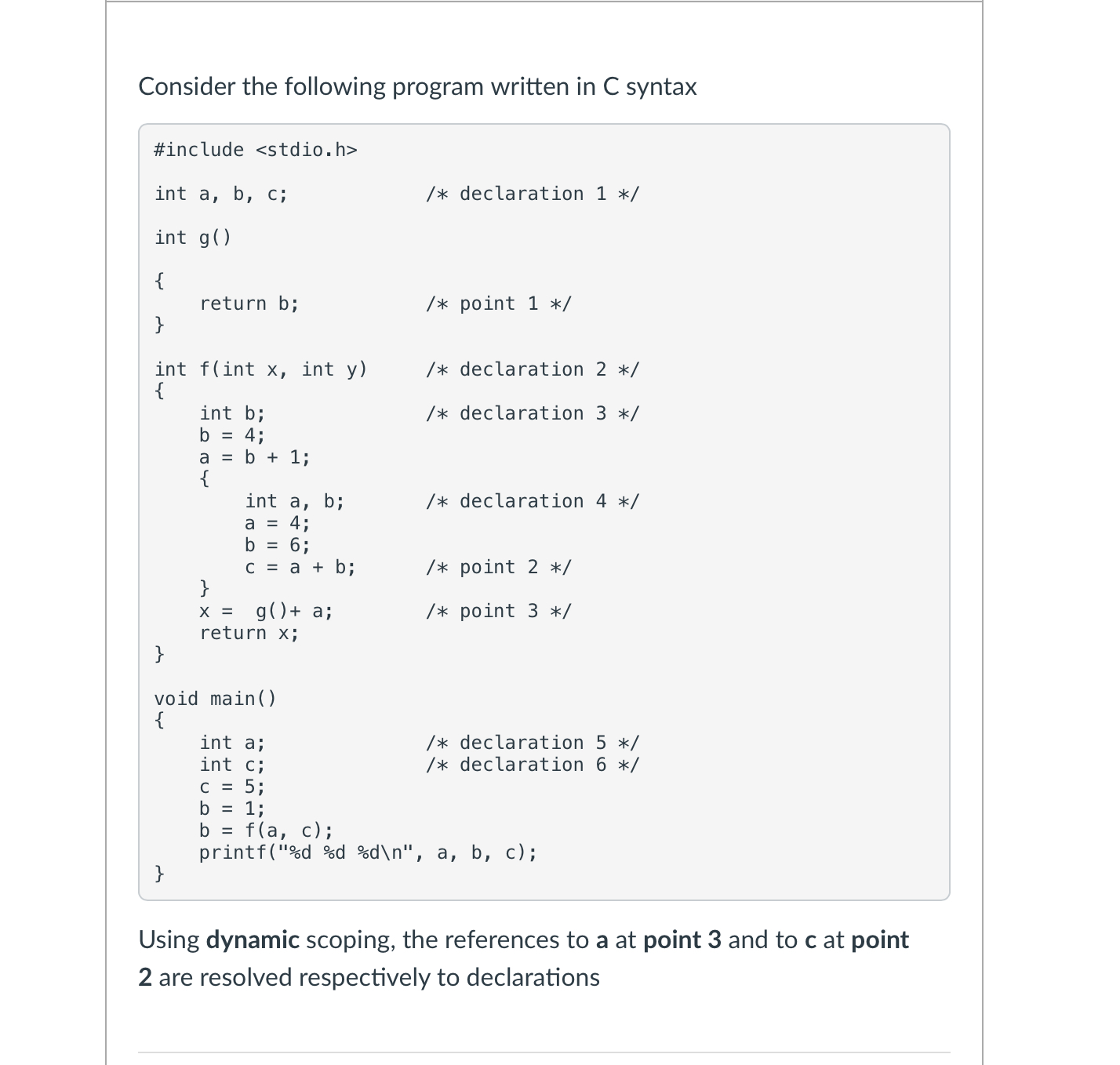 Solved Consider the following program written in C | Chegg.com