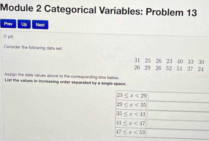 Solved Module 2 Categorical Variables: Problem 13 Prev Up | Chegg.com