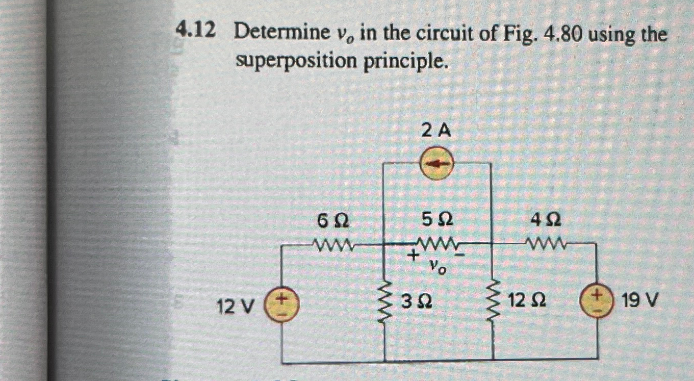 Solved 4.12 ﻿Determine vo ﻿in the circuit of Fig. 4.80 | Chegg.com