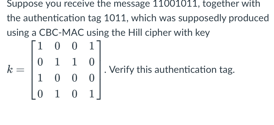Solved Suppose you receive the message 11001011 , ﻿together | Chegg.com