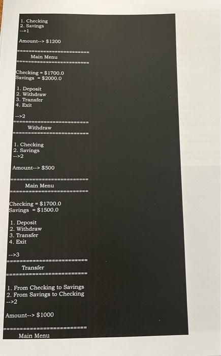 Solved AP Computer Science Lab-Classes - ATM =19 Description | Chegg.com