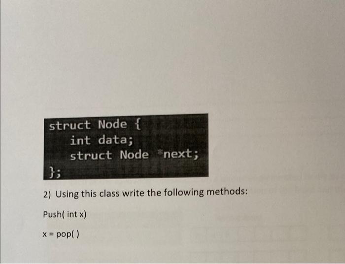 Solved Exercise 8: class inStack{ int stackArray[@]; int | Chegg.com