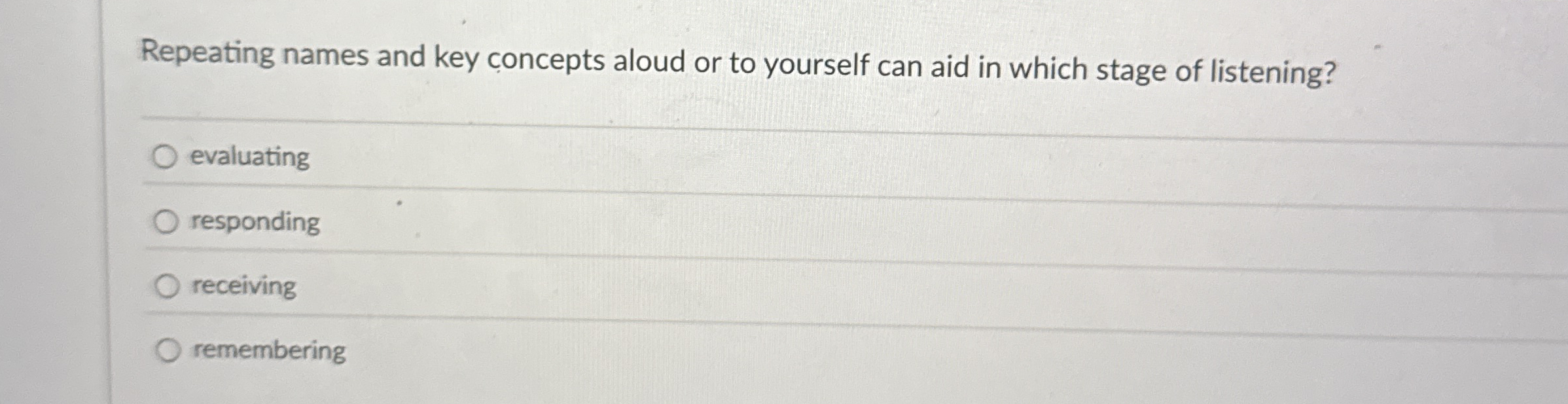 Solved Repeating names and key concepts aloud or to yourself | Chegg.com