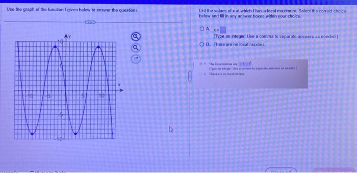 Solved Use the graph of the function f given below to answer | Chegg.com