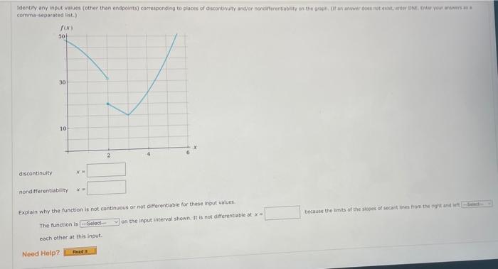 Solved Identity any input values (other than endpoints) | Chegg.com