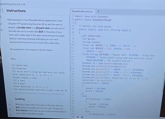 Solved Þgramming Exercise 5:38 Instructions ShadyRestRoom2 | Chegg.com