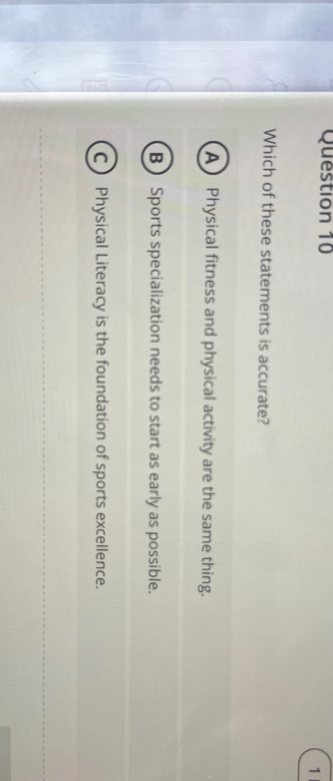 Solved Which of these statements is accurate?Physical | Chegg.com