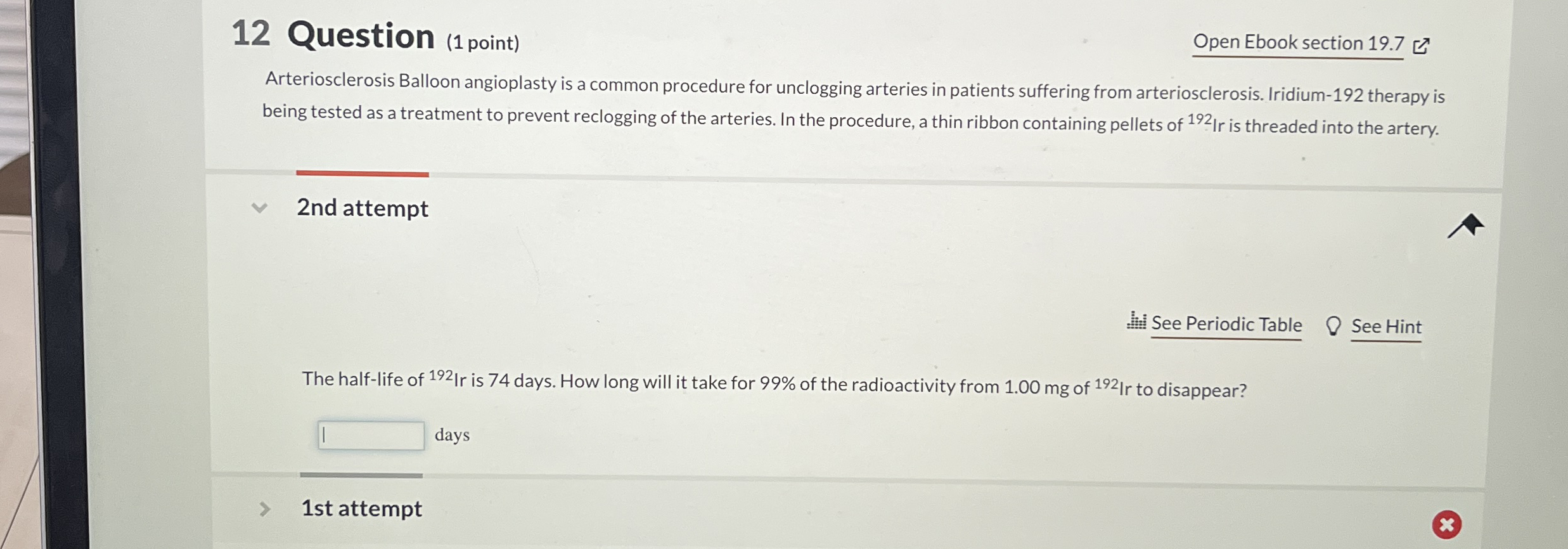 Solved 12 ﻿Question (1 ﻿point)Open Ebook section | Chegg.com