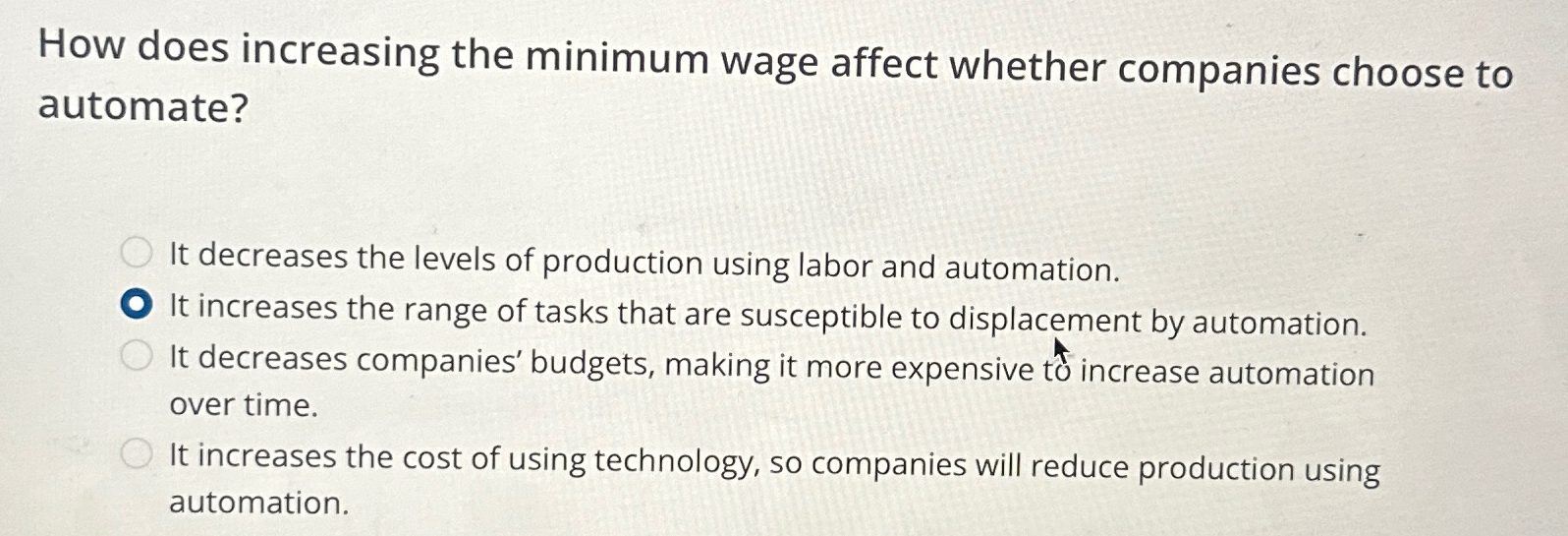 Solved How does increasing the minimum wage affect whether | Chegg.com
