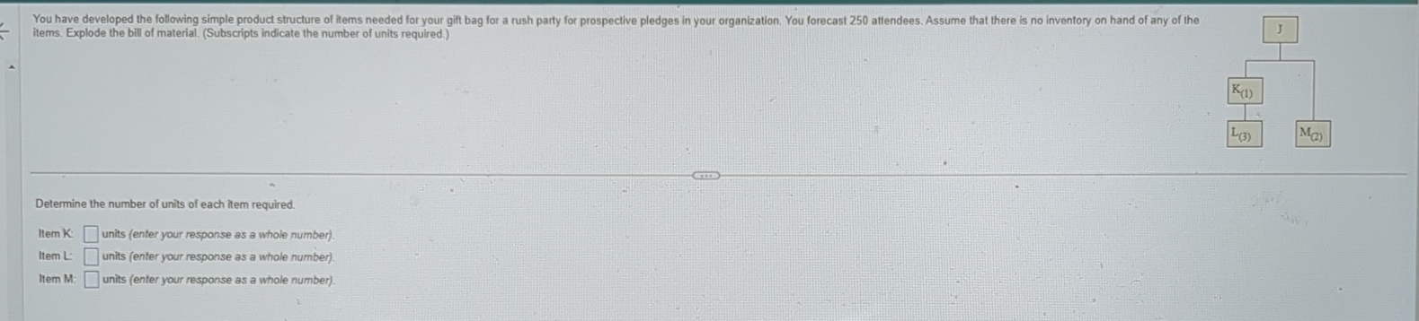 Solved You have developed the following simple product | Chegg.com