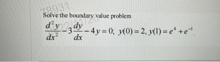 Solved Solve the boundary value problem | Chegg.com