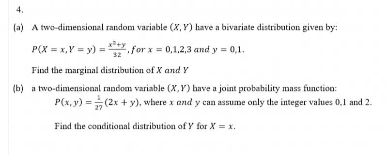 Solved 32 4 A A Two Dimensional Random Variable X Y