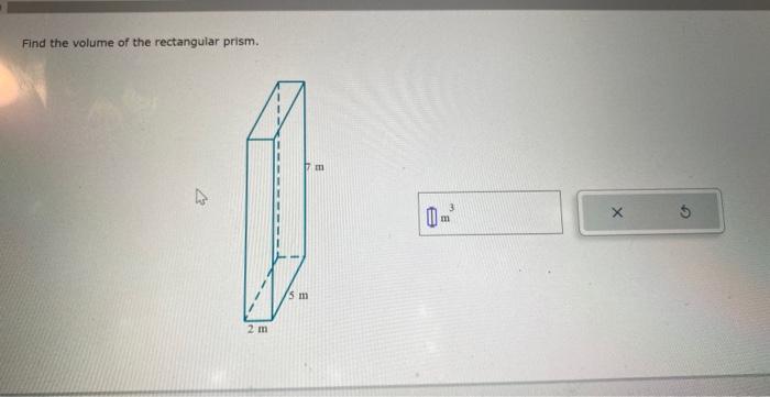 Solved Find the volume of the rectangular prism. | Chegg.com