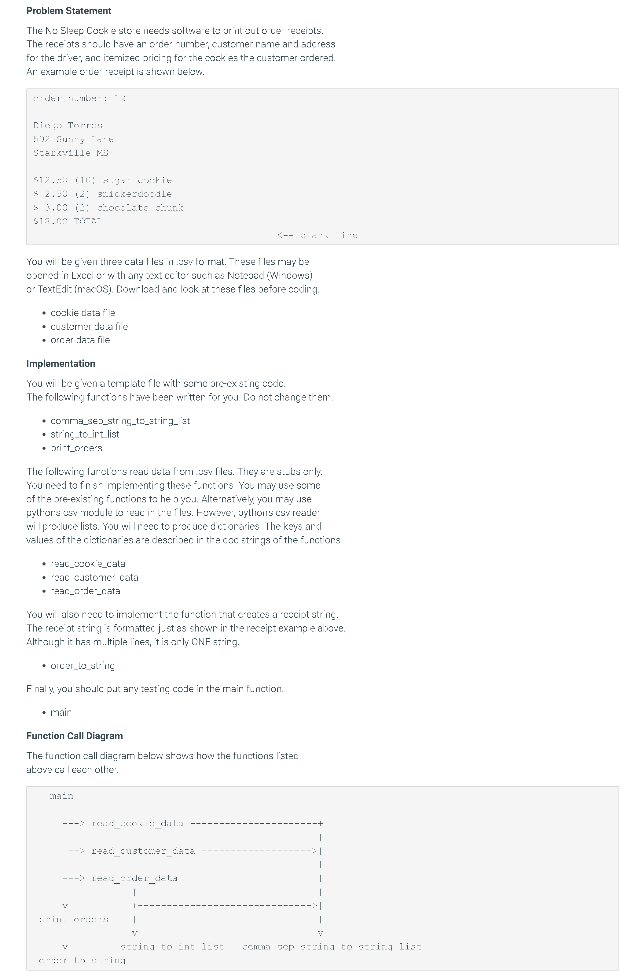 Solved by an EXPERT *PYTHON* ﻿The No Sleep Cookie store needs software to | Chegg.com