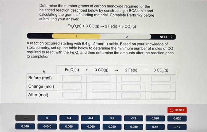 Solved Determine the number grams of carbon monoxide | Chegg.com