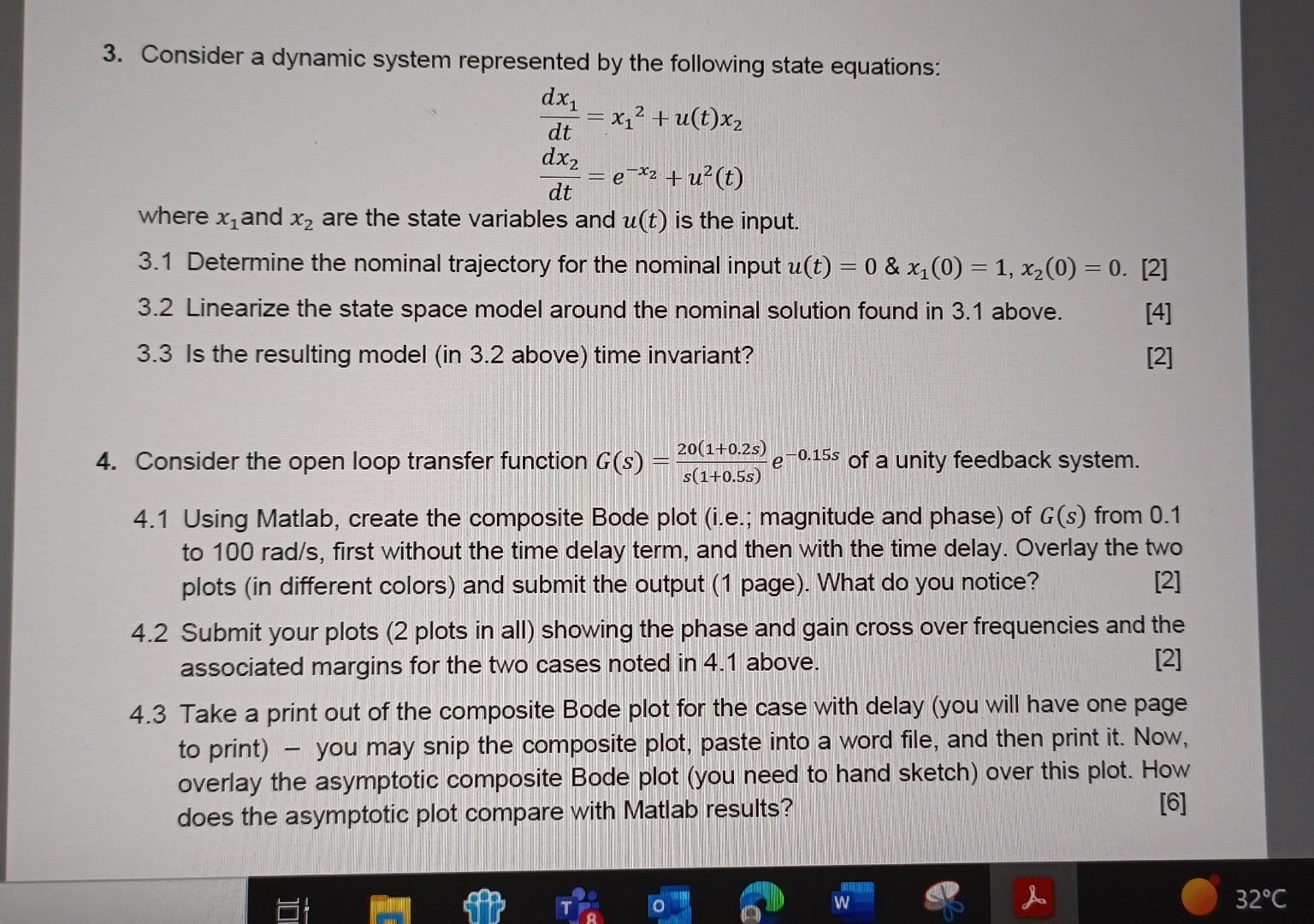 Solved 3. Consider a dynamic system represented by the | Chegg.com
