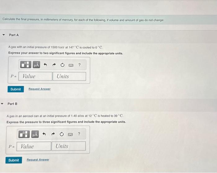 Solved Calculate the final pressure, in millimeters of | Chegg.com