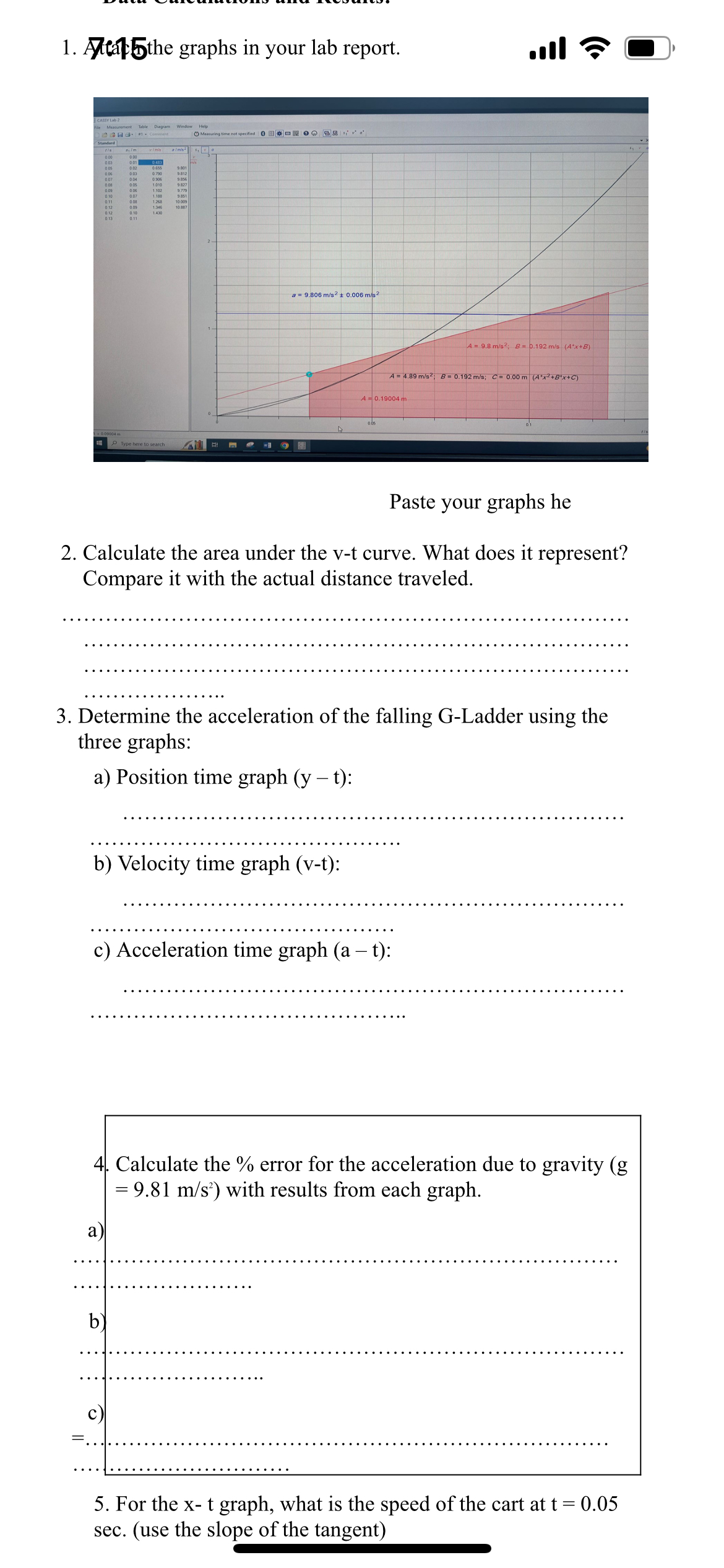 Solved 7eatbthe graphs in your lab report..11 .Paste your | Chegg.com