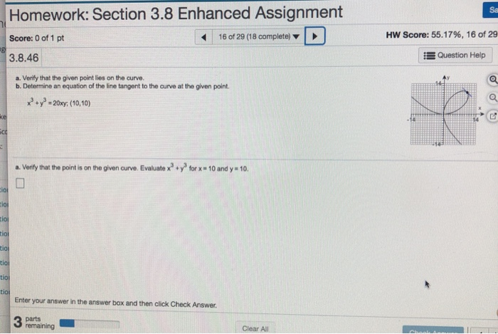 Solved Homework Section 3 8 Enhanced Assignment Score 0 Of