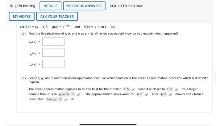 Solved Let f(x)=(x−1)2,g(x)=e−2x, and h(x)=1+ln(1−2x). (a) | Chegg.com