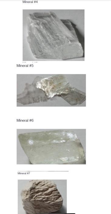 Solved Mineral \#5 Mineral \#6 Mineral \#7 | Chegg.com