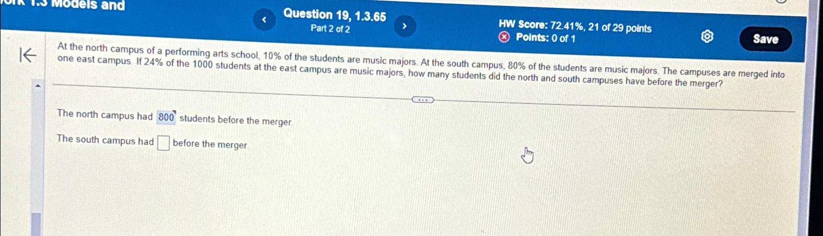 Solved wodels andQuestion 19, 1.3.65Part 2 ﻿of 2HW Score: | Chegg.com