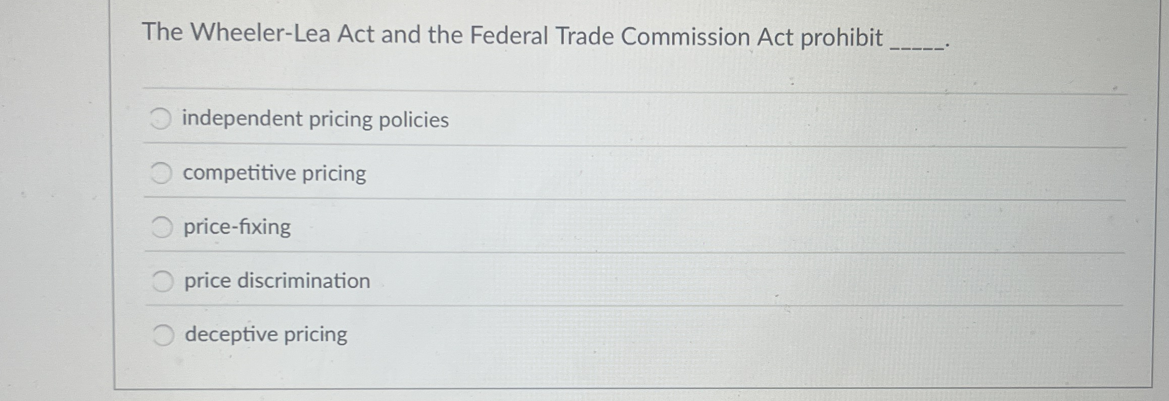 Solved The Wheeler-Lea Act and the Federal Trade Commission | Chegg.com