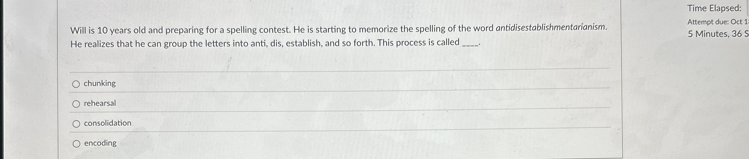 Solved Will is 10 ﻿years old and preparing for a spelling | Chegg.com