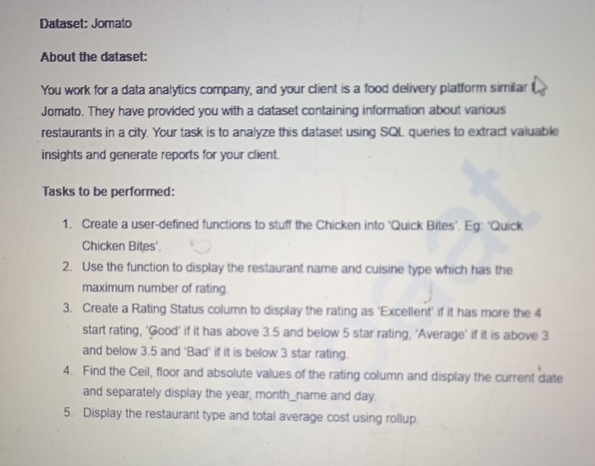 Solved Dataset: JornatoAbout the dataset:You work for a data | Chegg.com