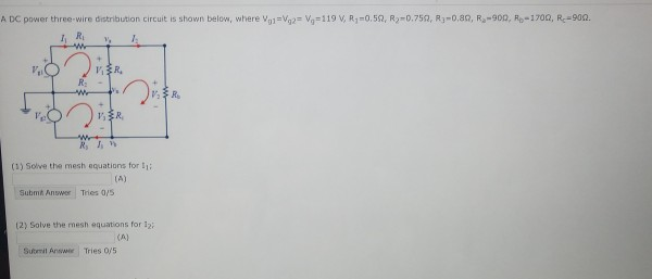 Solved A DC power three-wire distribution circuit is shown | Chegg.com