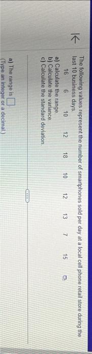 Solved The following values represent the number of | Chegg.com