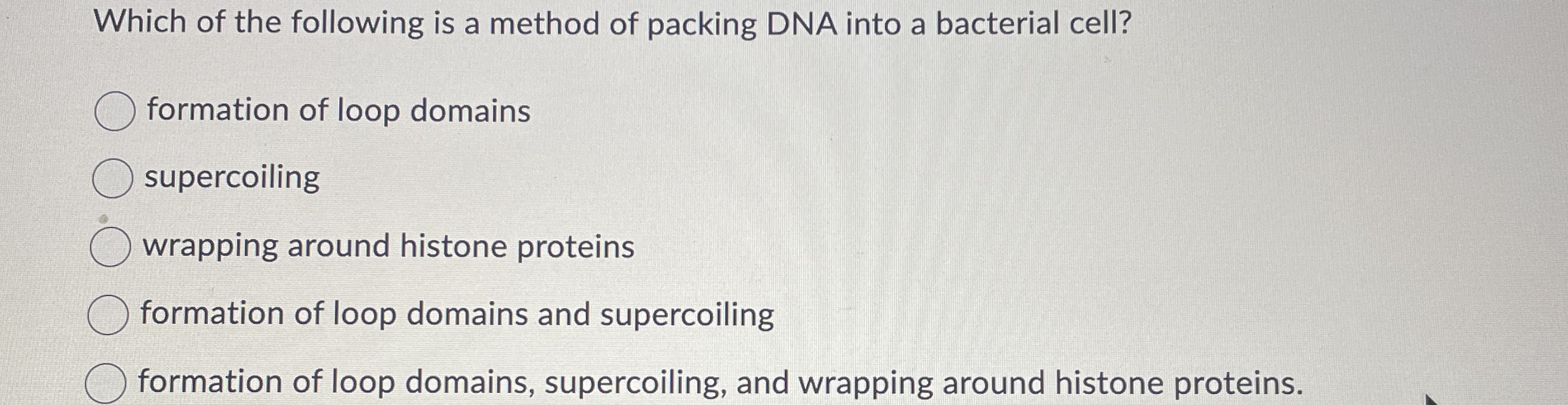Solved Which of the following is a method of packing DNA | Chegg.com