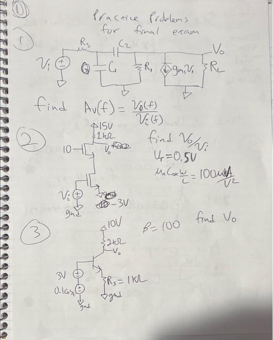 exam Rs Practice Problems for final (2 HE R -Vo V | Chegg.com