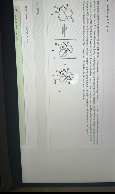 Solved urrent Attempt in ProgressReserpine can be isolated | Chegg.com