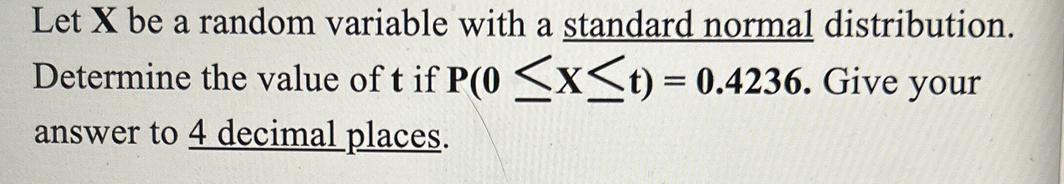 Solved Let x ﻿be a random variable with a standard normal | Chegg.com