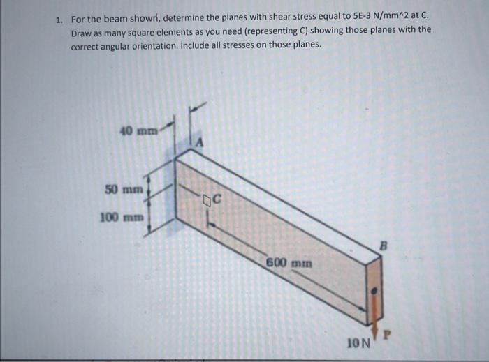 Solved 1. For the beam shown, determine the planes with | Chegg.com