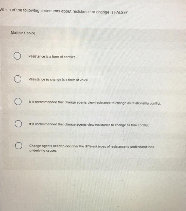 Solved Which of the following statements about resistance to | Chegg.com
