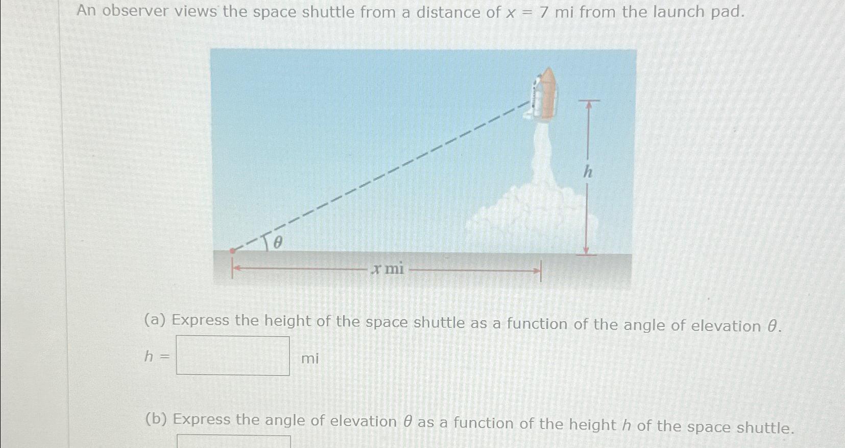 Solved An observer views the space shuttle from a distance | Chegg.com