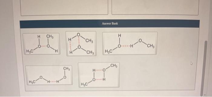 Solved Several methanol (CH,OH) dimers are drawn and several | Chegg.com