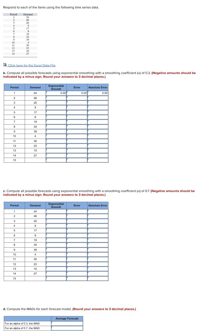 Solved Respond to each of the items using the following time | Chegg.com