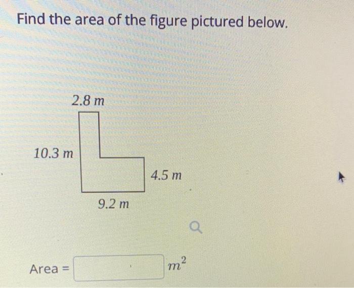 Solved Find the area of the figure pictured below. | Chegg.com